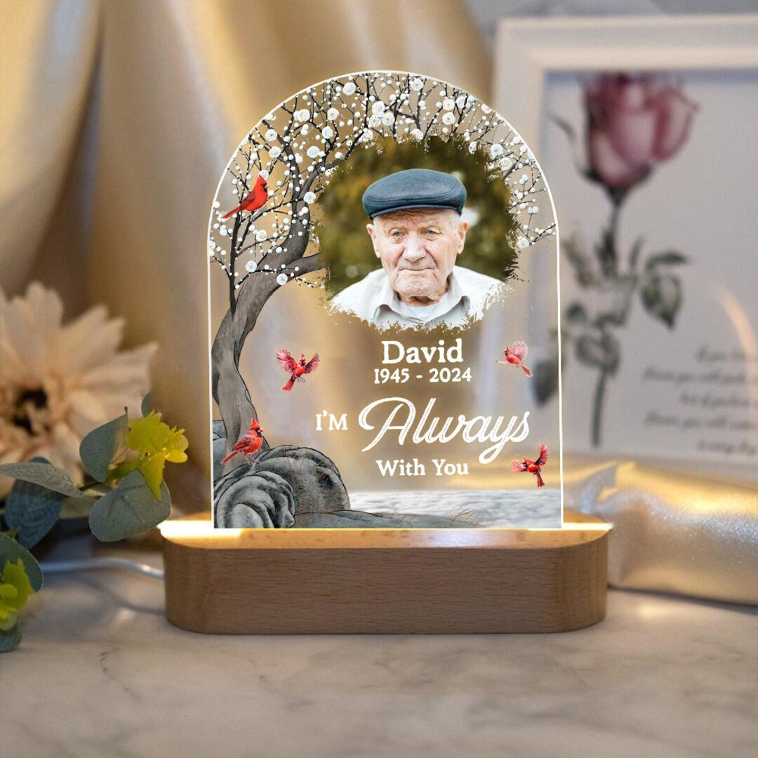 Personalized Memorial LED Light: Custom Photo Remembrance Gift - Etsy