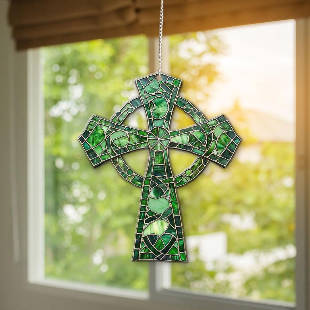 Irish Celtic Cross Decor ACRYLIC Suncatcher, Irish Cross, Irish Ireland ...