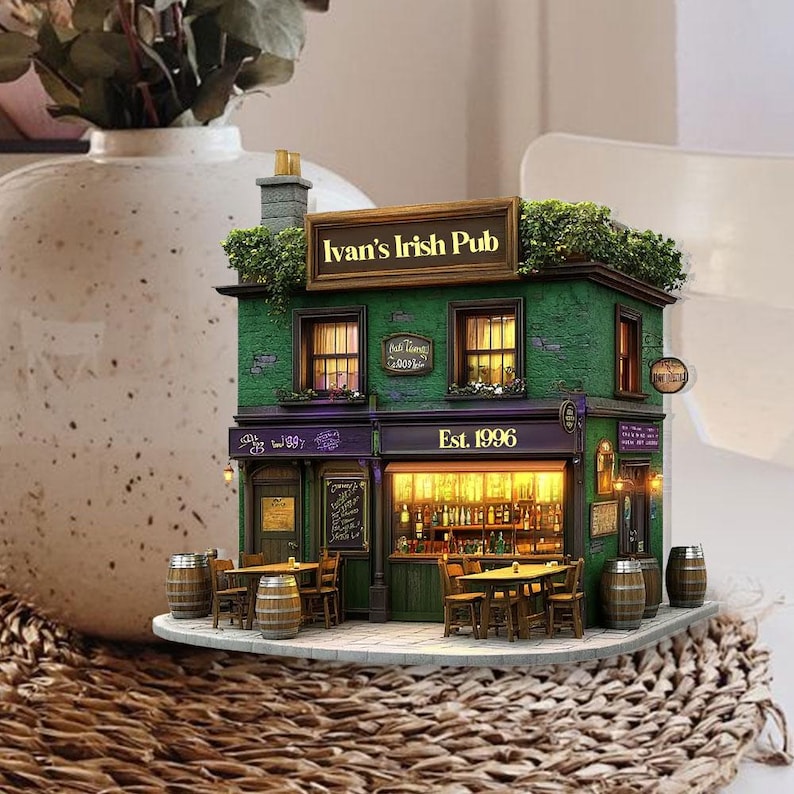 Personalized Irish Pub Miniature: Custom Bar Sign, Whiskey Decor, Irish ...