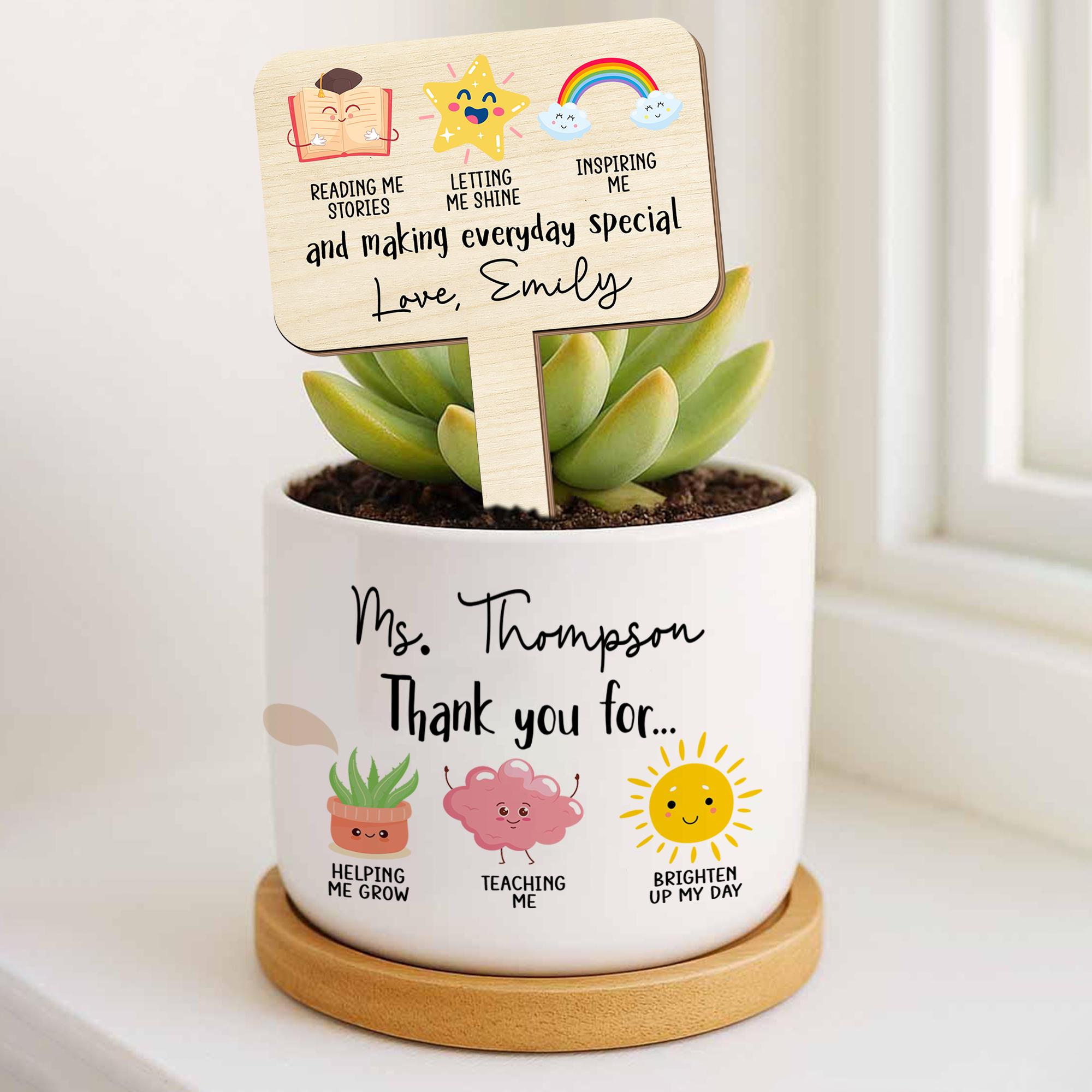 Personalized Teacher Plant Pot: Custom Ceramic Flower Pot, Thank You ...