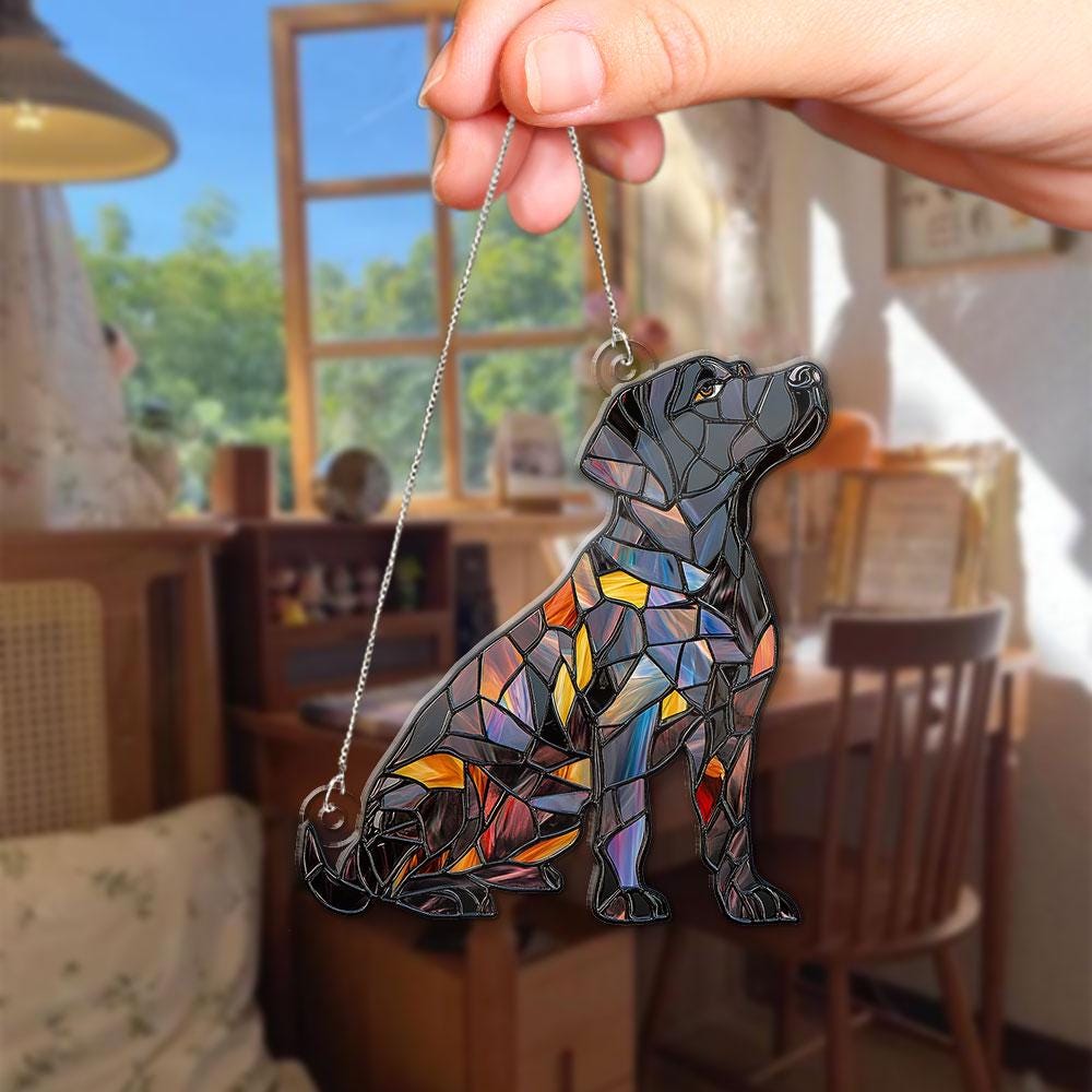 Black Lab ACRYLIC Suncatcher, Labrador Retriever Gift, Dog Suncatcher ...