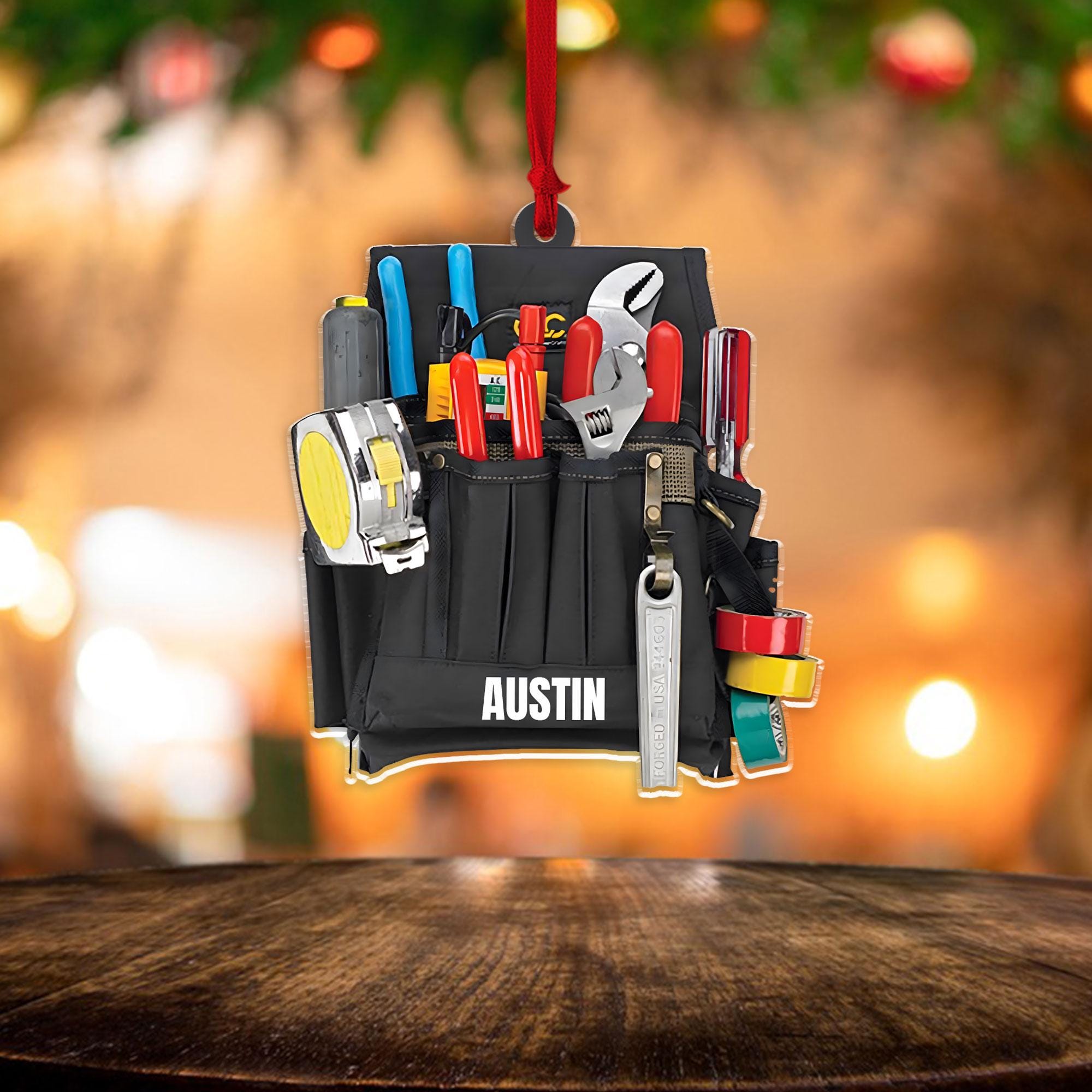 Personalized Electrician Tool Bag Christmas Ornament, Gift for ...