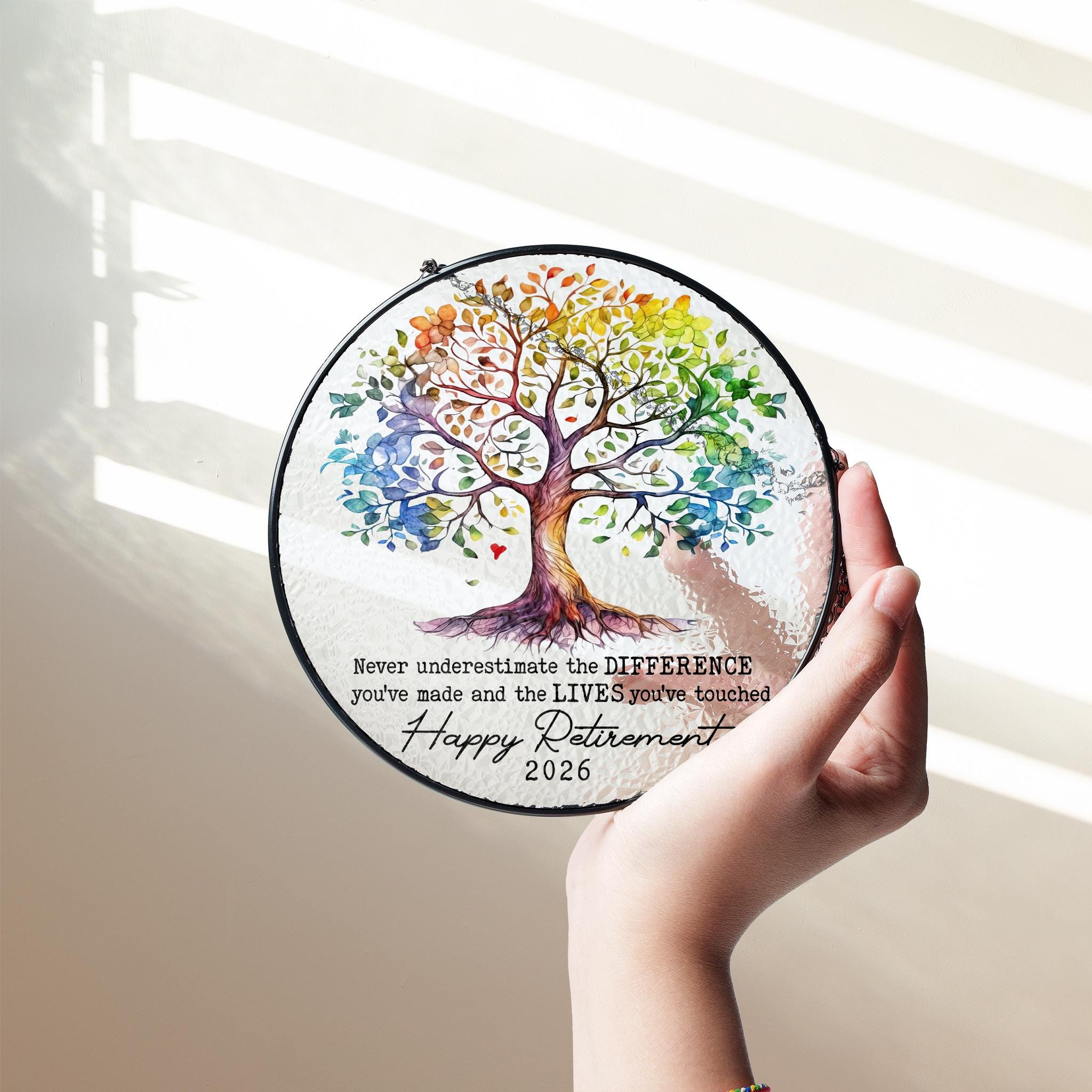 Personalized Retirement Gift: Tree of Life Stained Glass Suncatcher ...