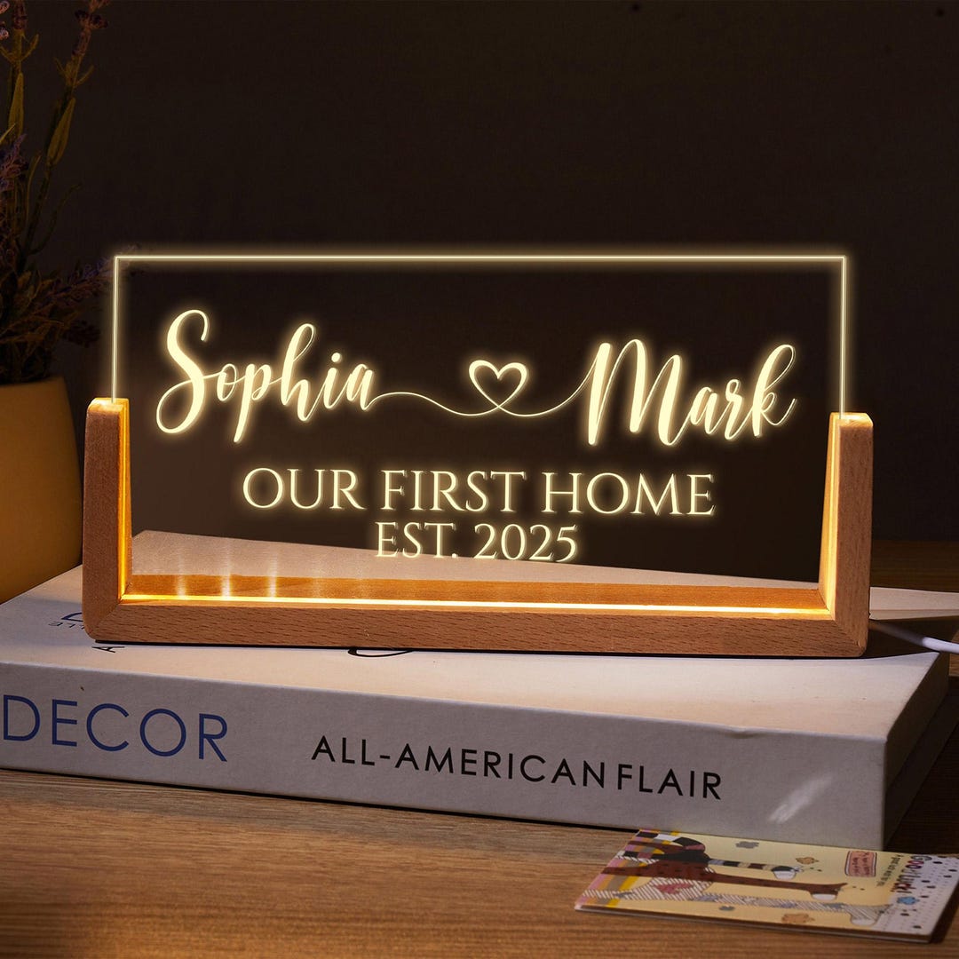 Personalized New Home LED Sign: Custom Couple Name Night Light - Etsy