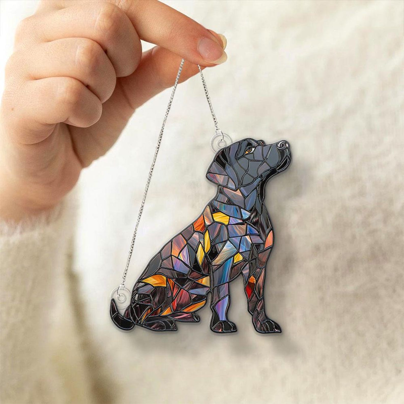 Black Lab ACRYLIC Suncatcher, Labrador Retriever Gift, Dog Suncatcher ...