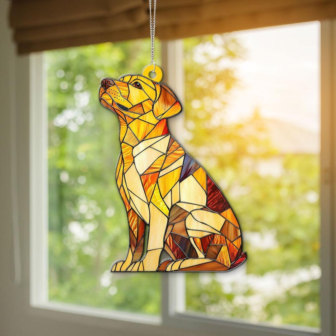 Yellow Lab Suncatcher: Acrylic Labrador Dog Ornament - Etsy