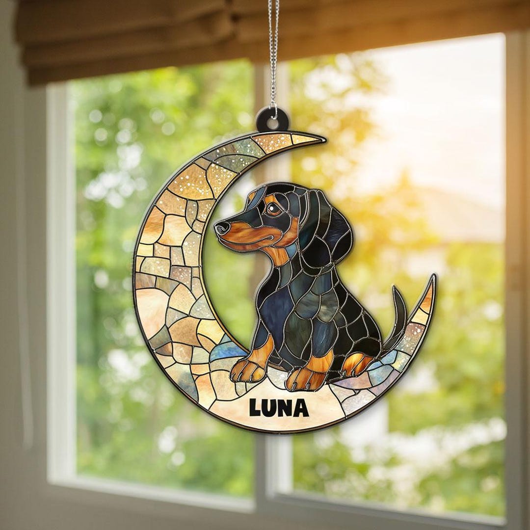Dachshund on the Moon Ornament, Dog Lover Gifts, Dachshund Gifts ...