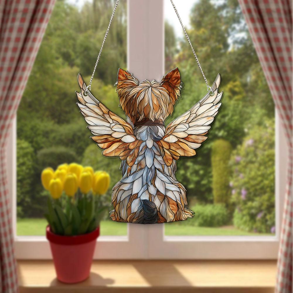 Angel Yorkie Dog Suncatcher – Yorkshire Terrier With Wings Window ...