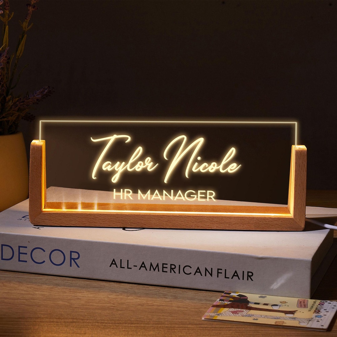 Personalized Desk Name Plate, Graduation Desk Name Night Light ...