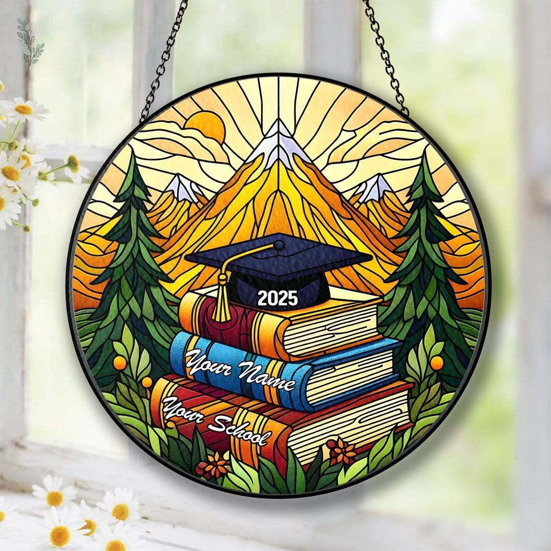 Personalized Graduation Stained Glass Suncatcher: Class of 2025 Gift - Etsy