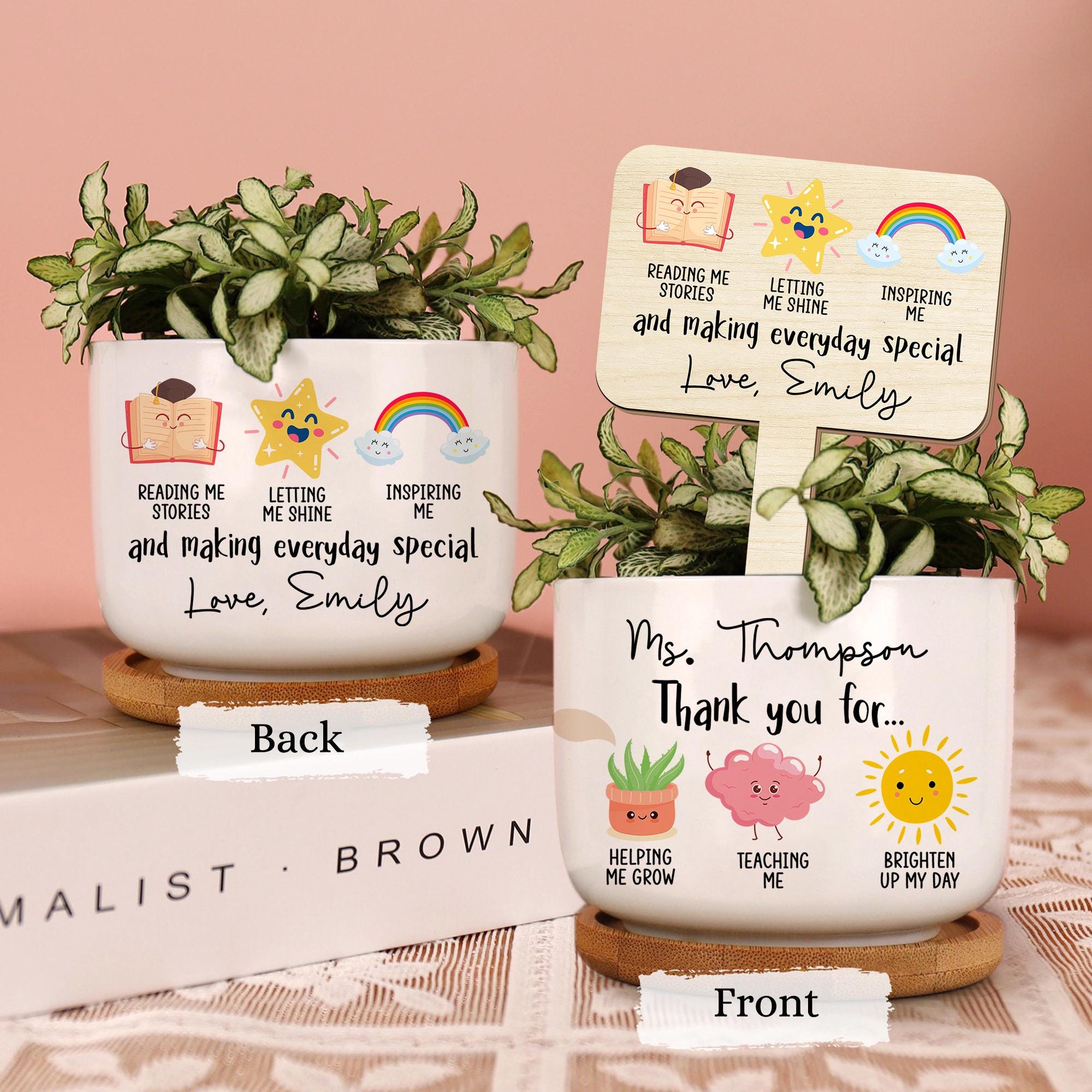 Personalized Teacher Plant Pot: Custom Ceramic Flower Pot, Thank You ...