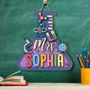 3D Science Teacher Door Sign, Teacher Name Sign, Back to School ...