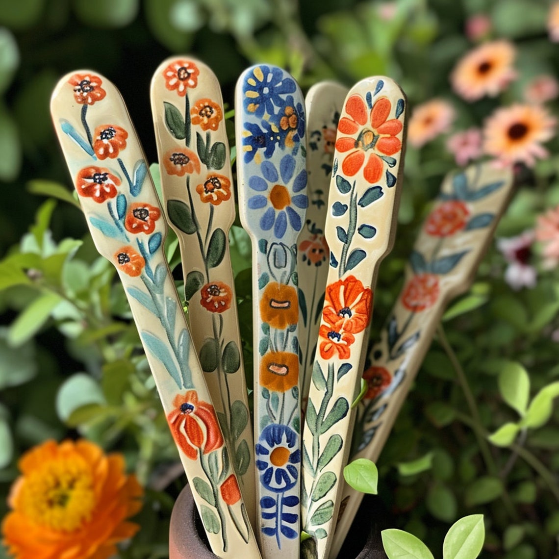 Hand Painted Ceramic Markers - Etsy