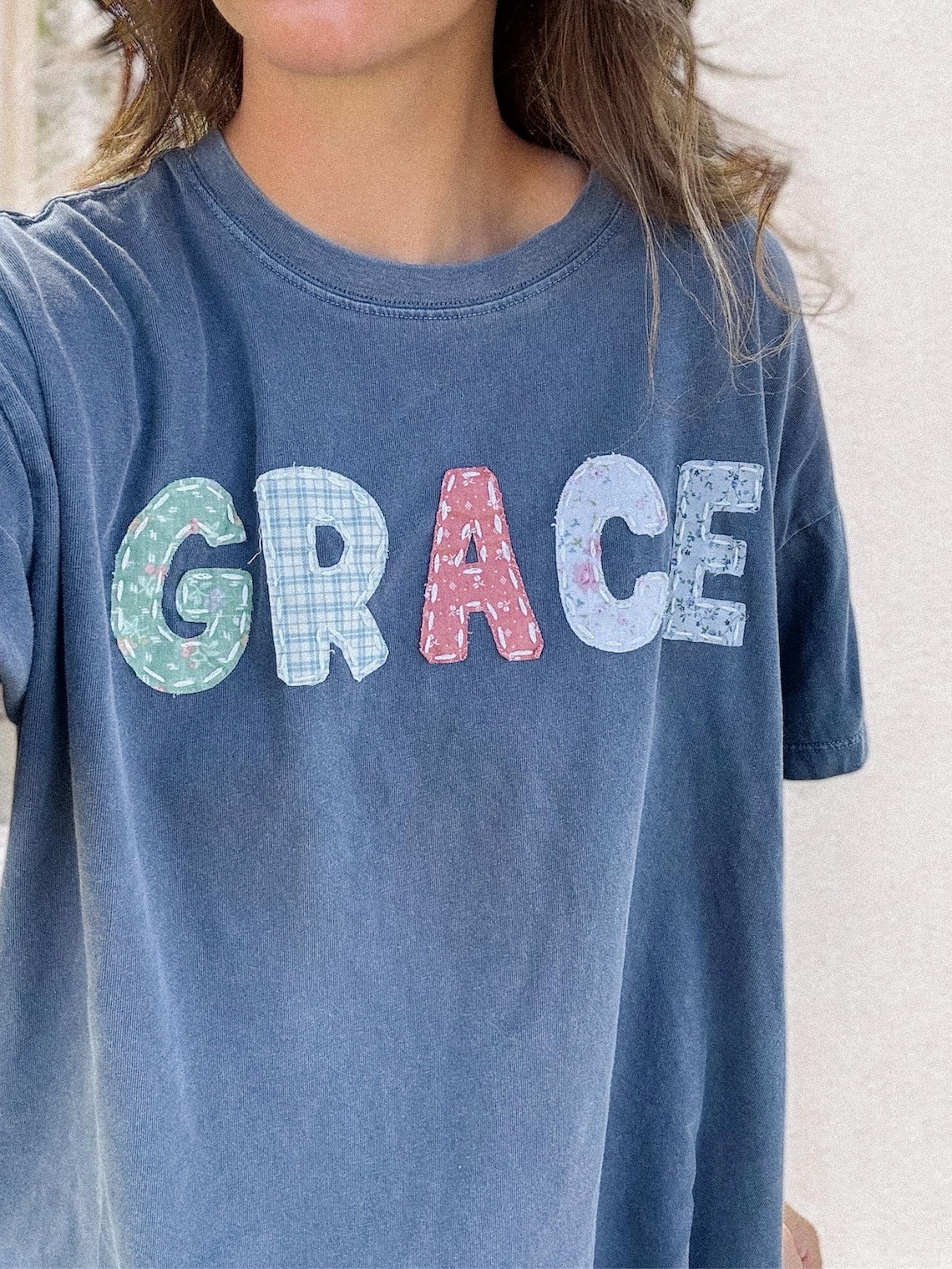 Hand-stitched Patchwork T-shirt - Etsy