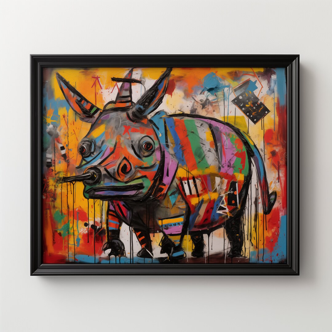 Roaming Rhino: Majestic Digital Art Print Instant Download for Striking ...