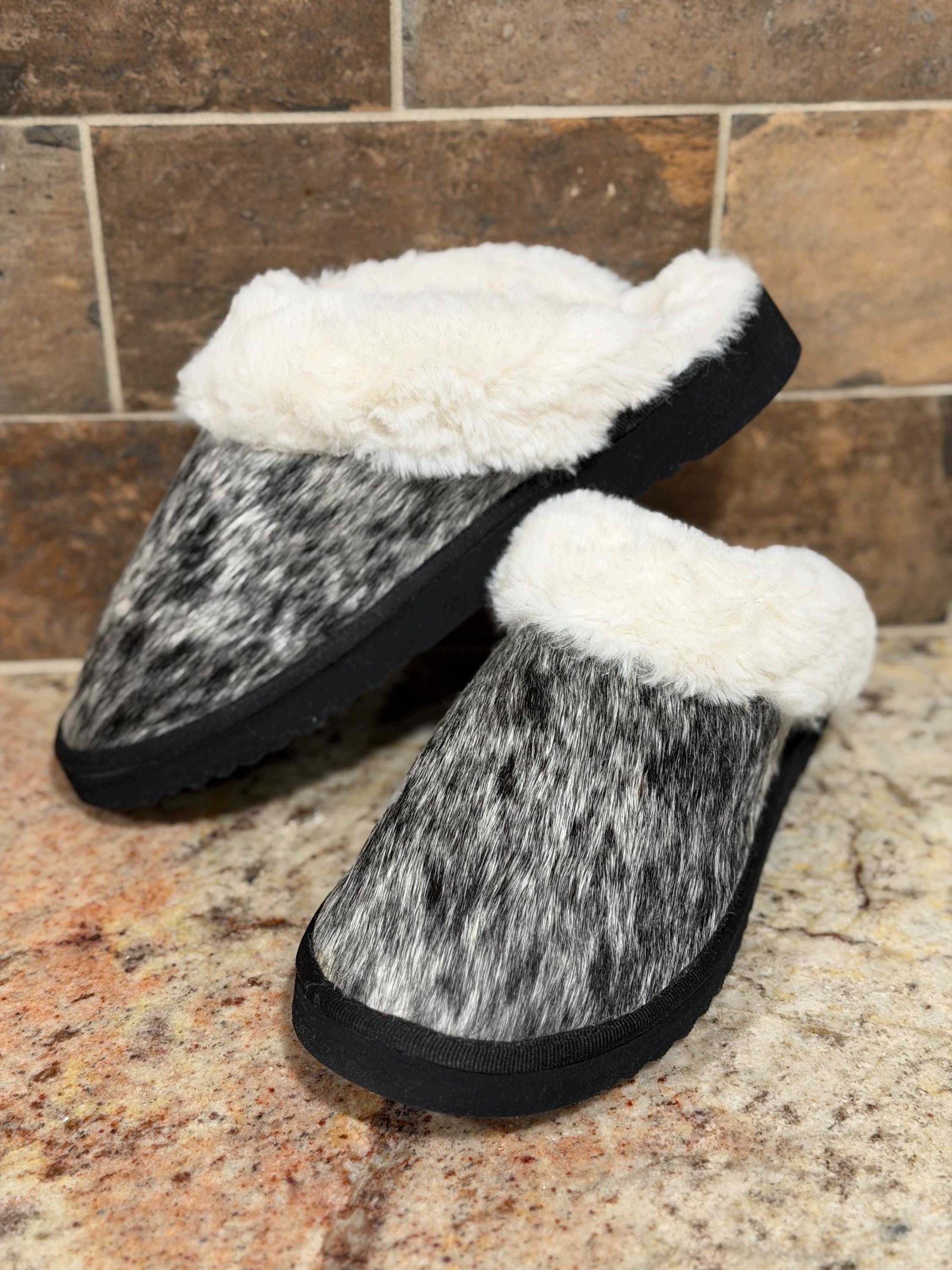 Cowhide Slippers, Western Slippers, Cowgirl Slippers, Gift for Her, Cow ...