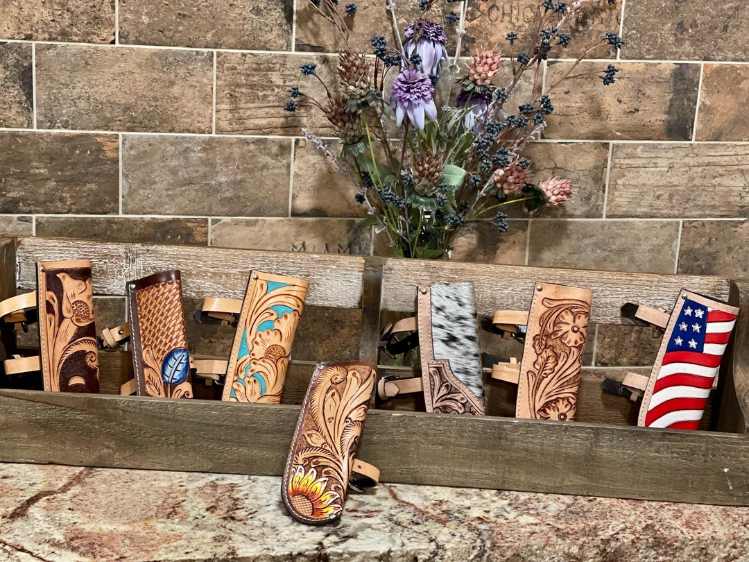 Flag Boot, Rodeo Flag Boot, Flag Carrier, Western Flag Holder, Tooled ...