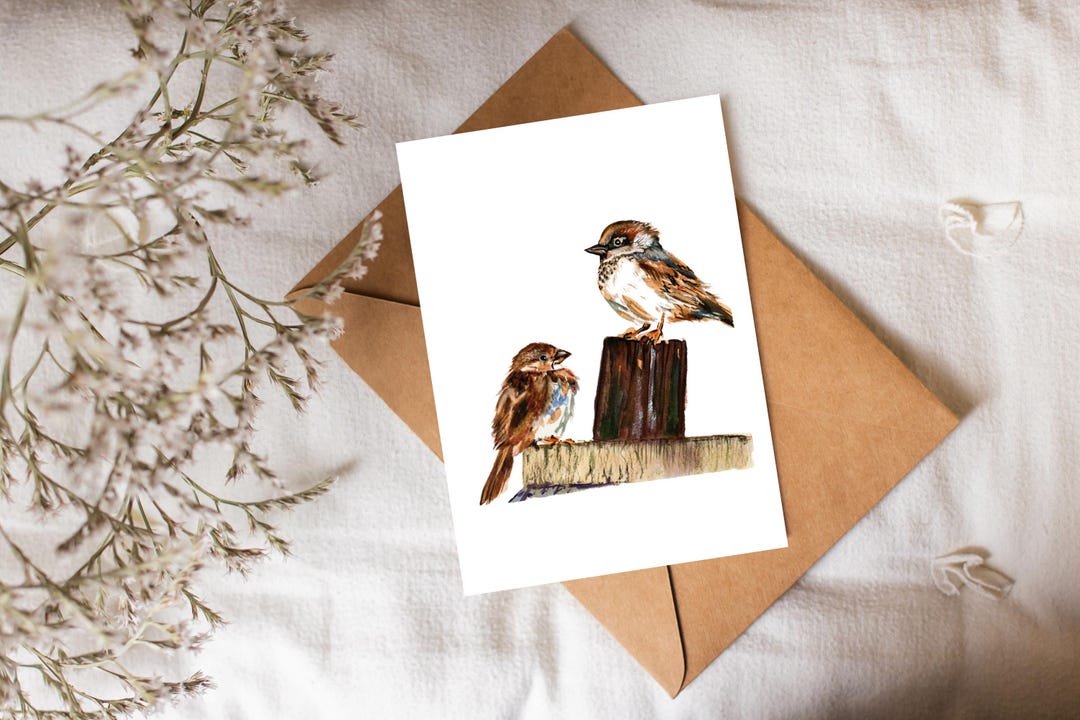 House Sparrows Art Print - Etsy