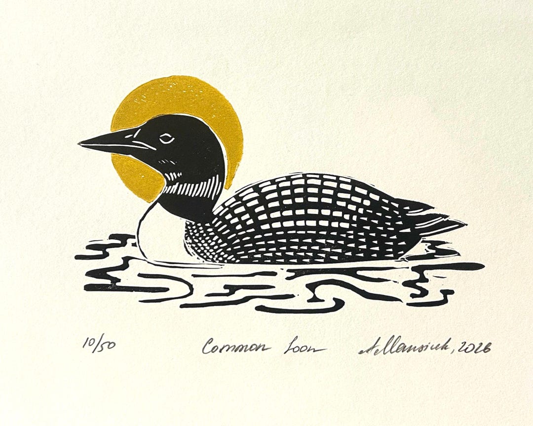 Common Loon Original Linocut Print - Etsy Canada