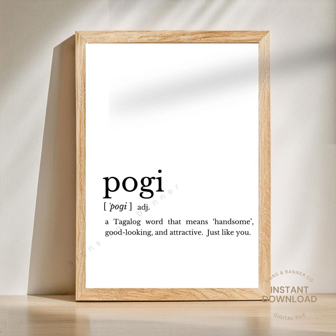 POGI | Filipino Definition Art Printable | Filipino Husband Gift, Lolo ...