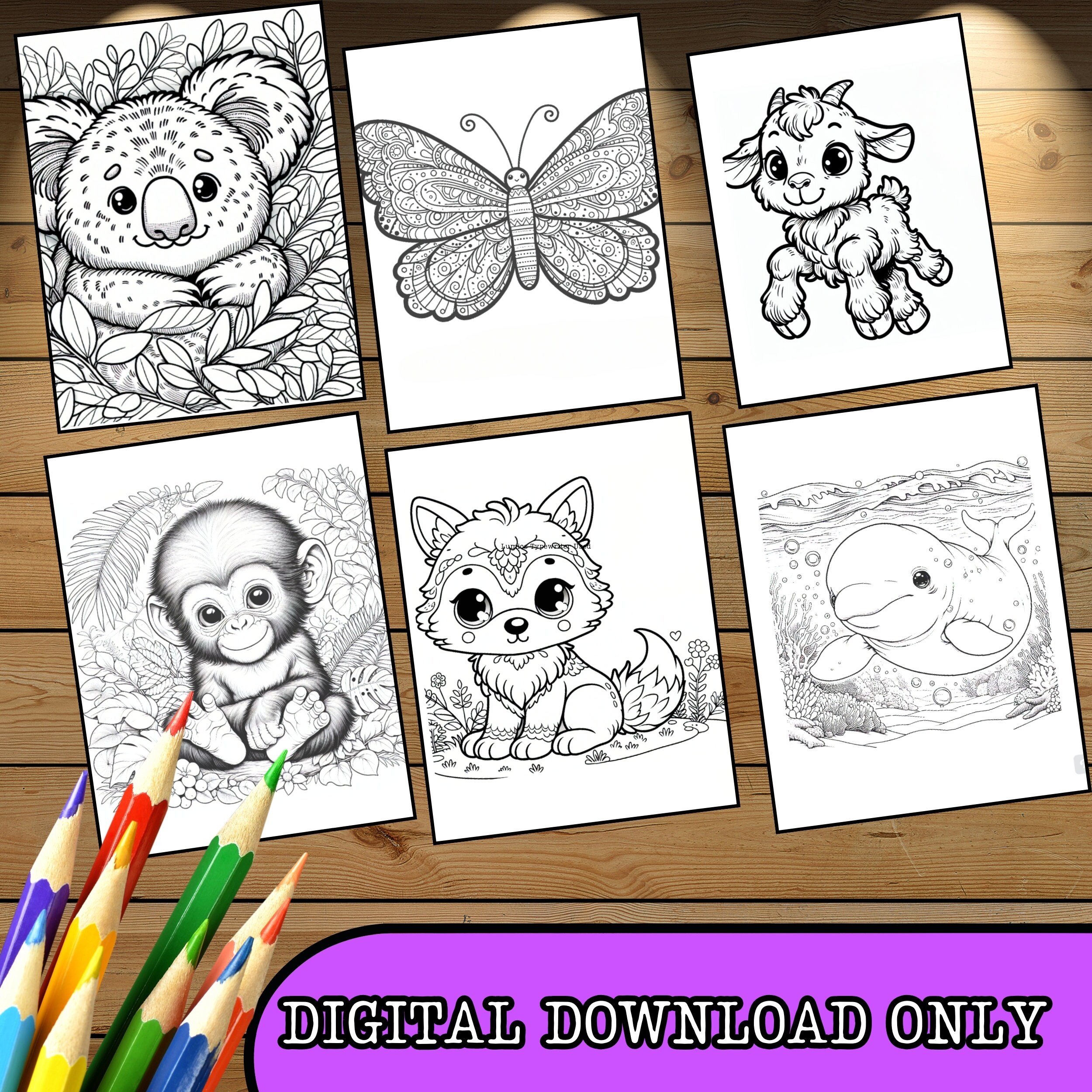 30 Easy Animal Coloring Pages for Kids, Toddlers Coloring Book ...