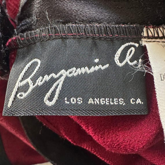 Vintage 1980s BENJAMIN A LOS ANGELES Burgundy Satin C… - Gem