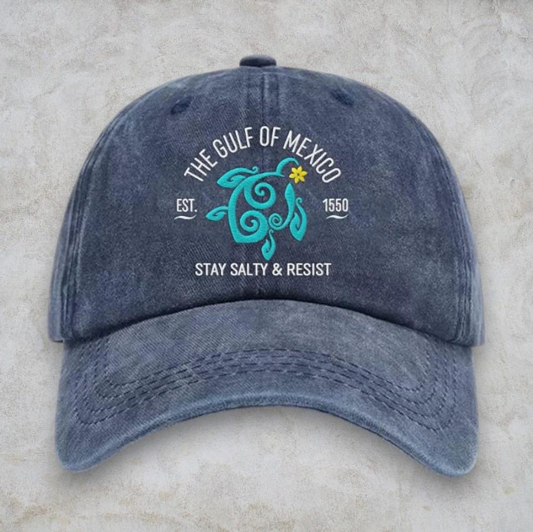 Gulf of Mexico Stay Salty Resistance Embroidered Hat, Vintage Cap ...