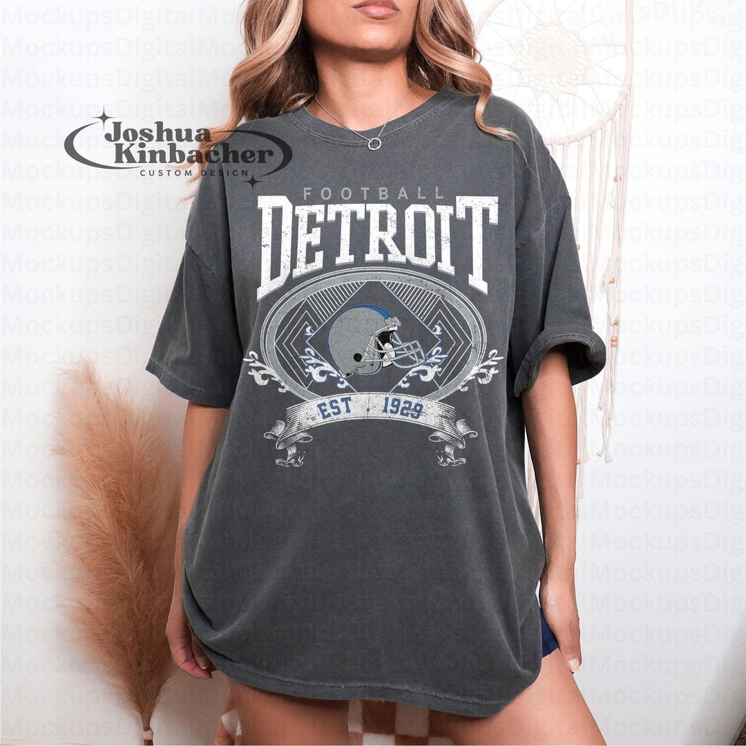 Retro Detroit Football Shirt, Vintage Style Detroit Football Crewneck ...
