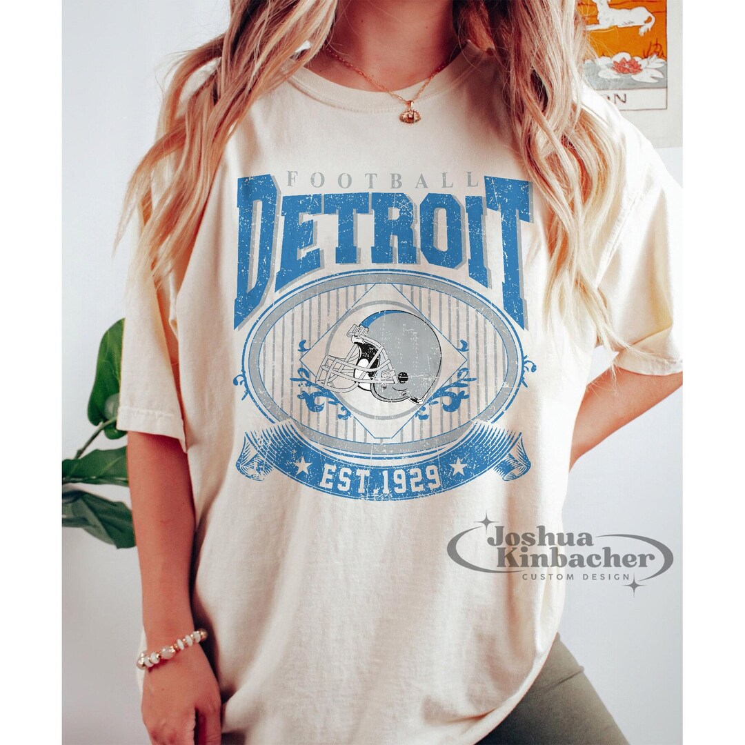 Vintage Detroit Football Shirt, Retro Detroit Football Crewneck ...