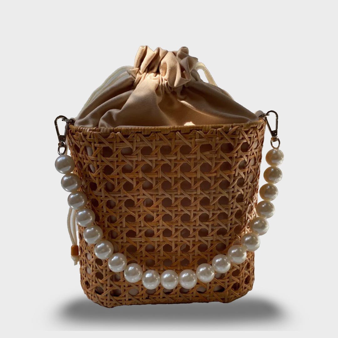 Handmade Bali Rattan Bag, Boho Round Straw Bag, Eco-friendly Woven ...