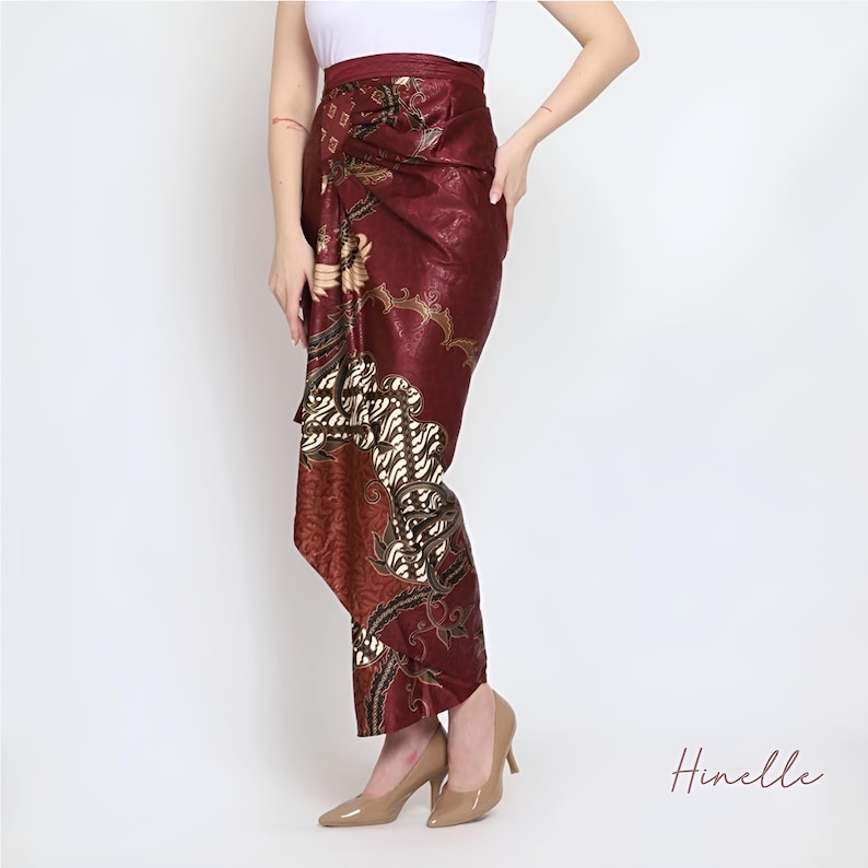 Red Batik Wrap Skirt – Handmade Boho Maxi Skirt, Adjustable Ethnic ...