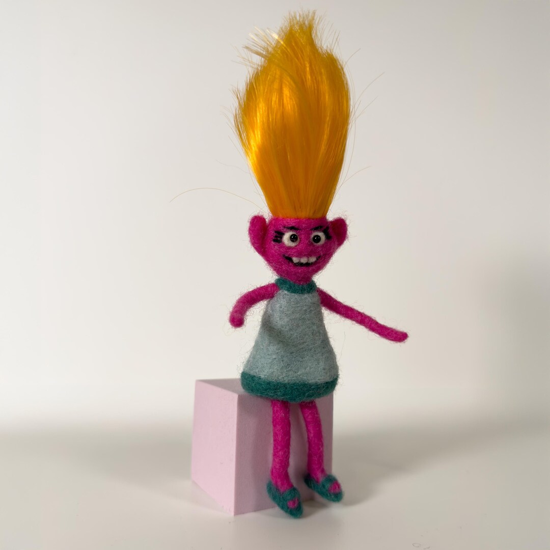 Hand-felted Troll Figurine – Vibrant Wool Troll Ornament, Handmade ...