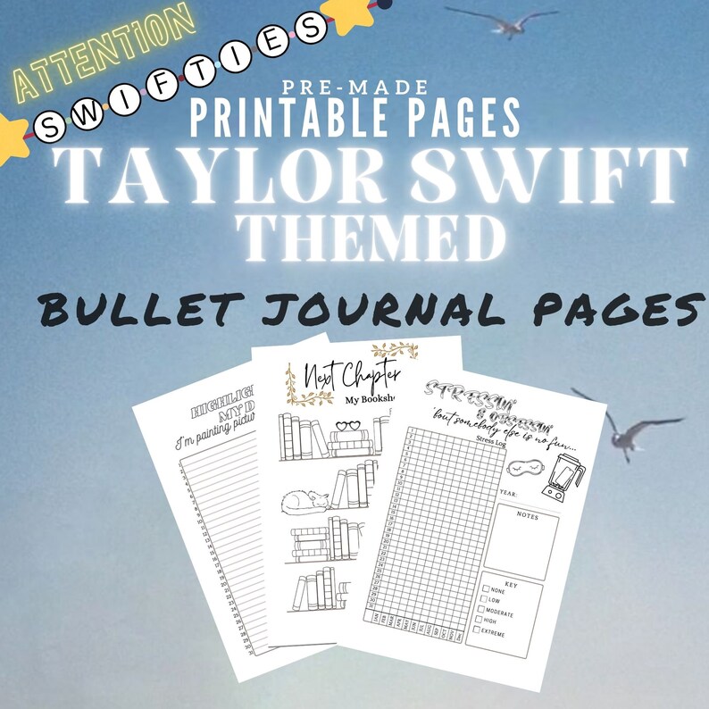 Taylor Swift Themed Printable Bullet Journal Pages - Etsy