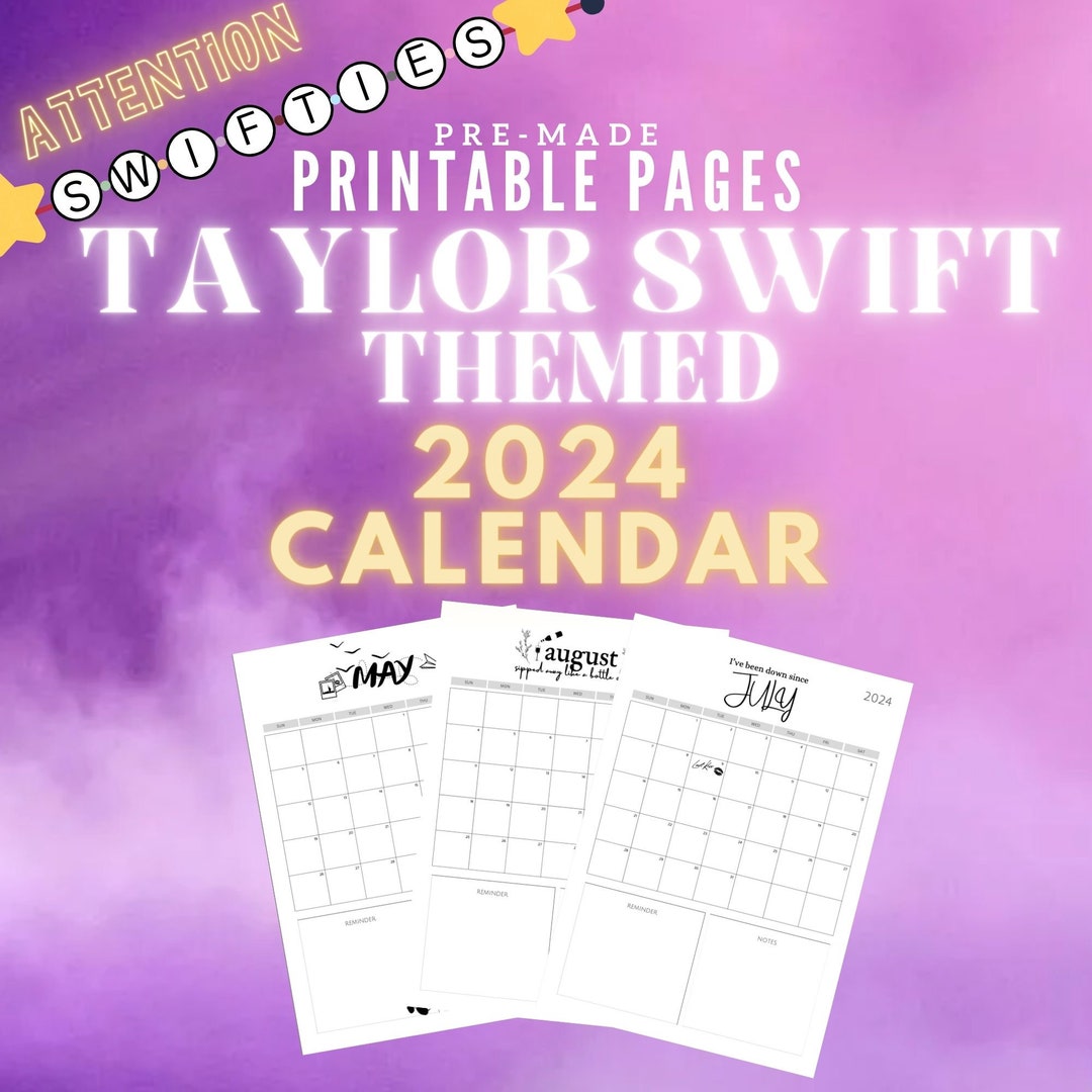Taylor Swift Themed 2024 Calendar - Etsy