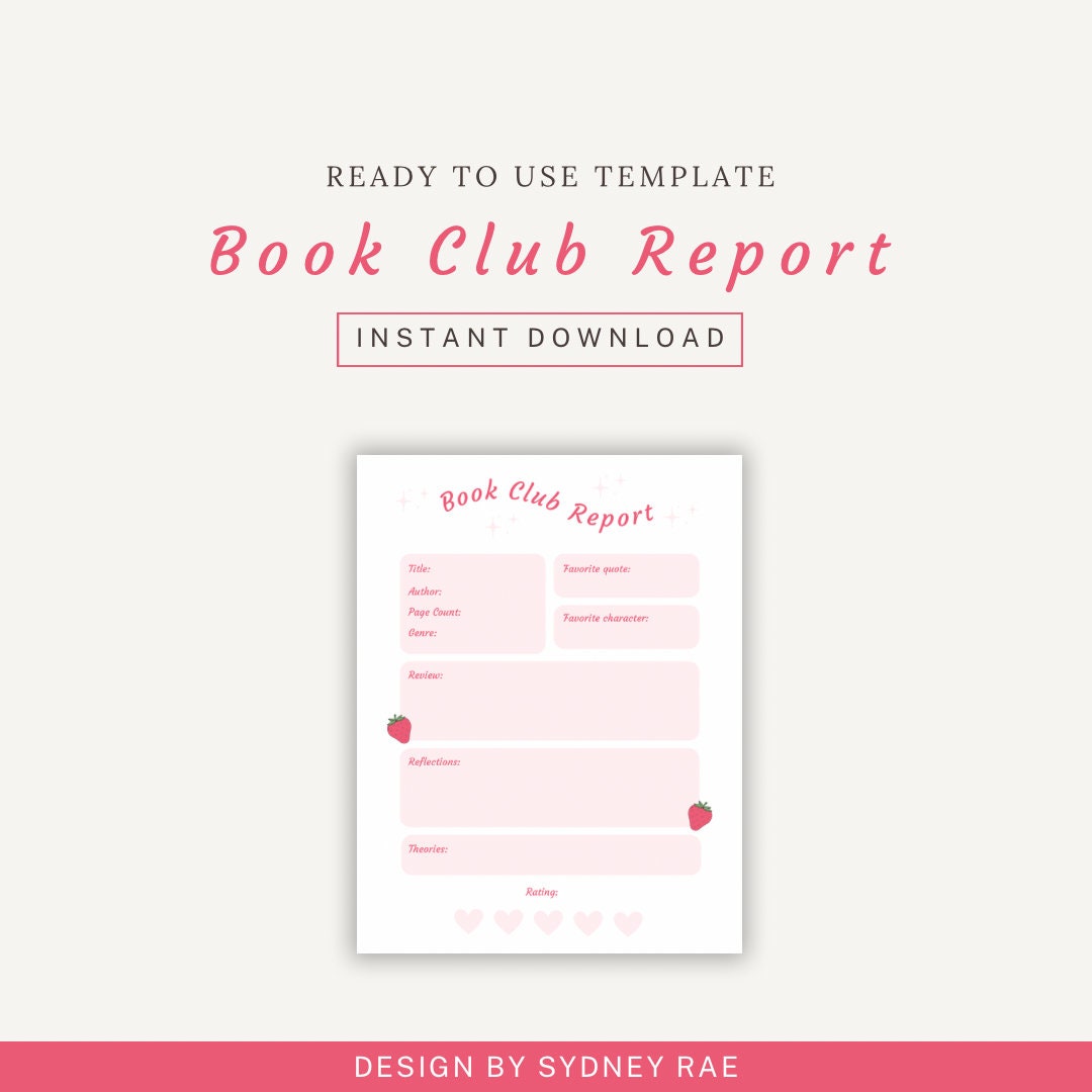 Berry Sweet | Strawberry Book Club Report Materials | Printable Book ...