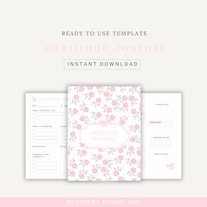 Gratitude, Self Care Inspired Pink Flowers and Bows Journal Prompts ...