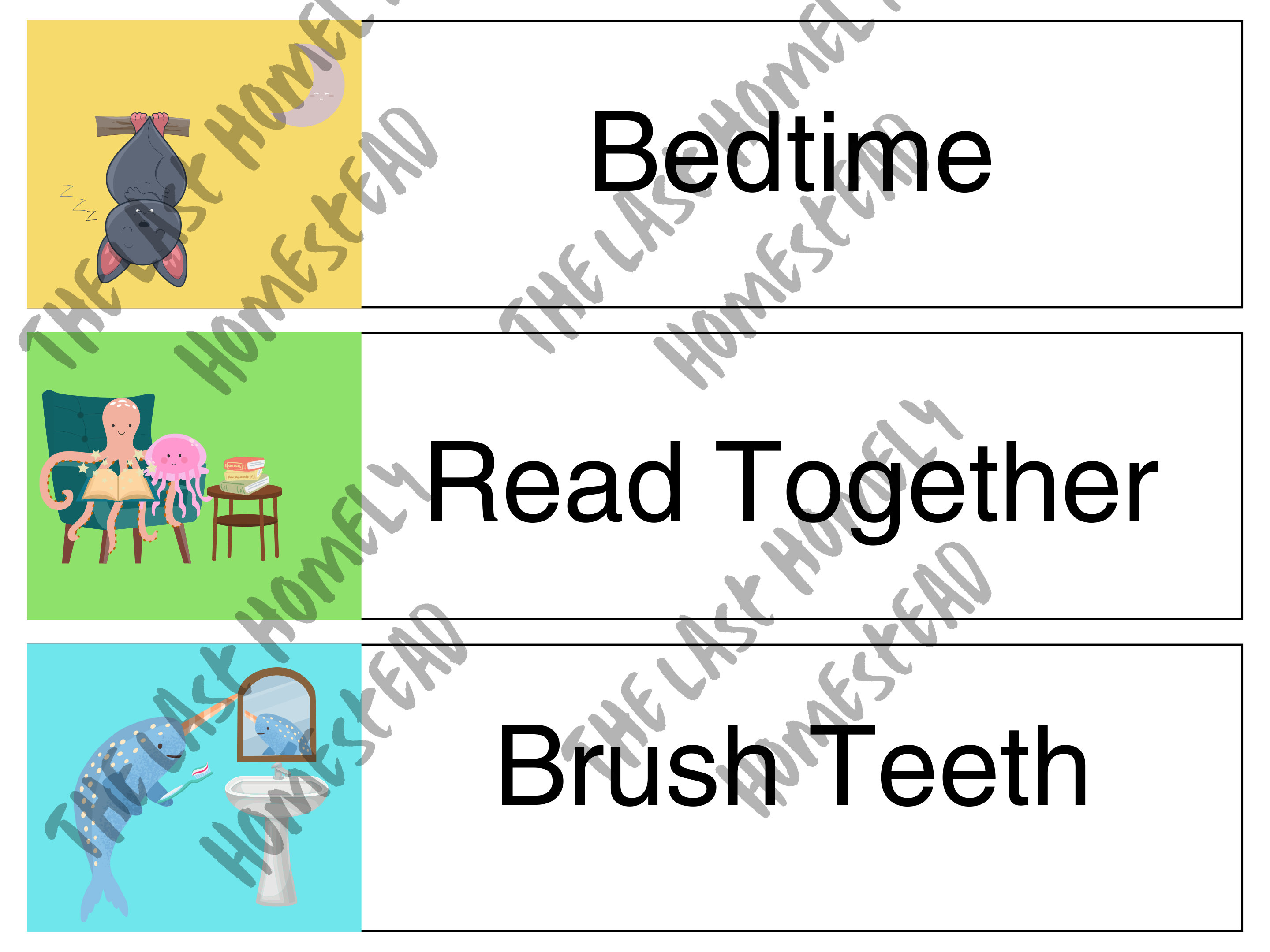 Toddler & Preschool Daily Routine Printable Cards: Calm Animals - Etsy