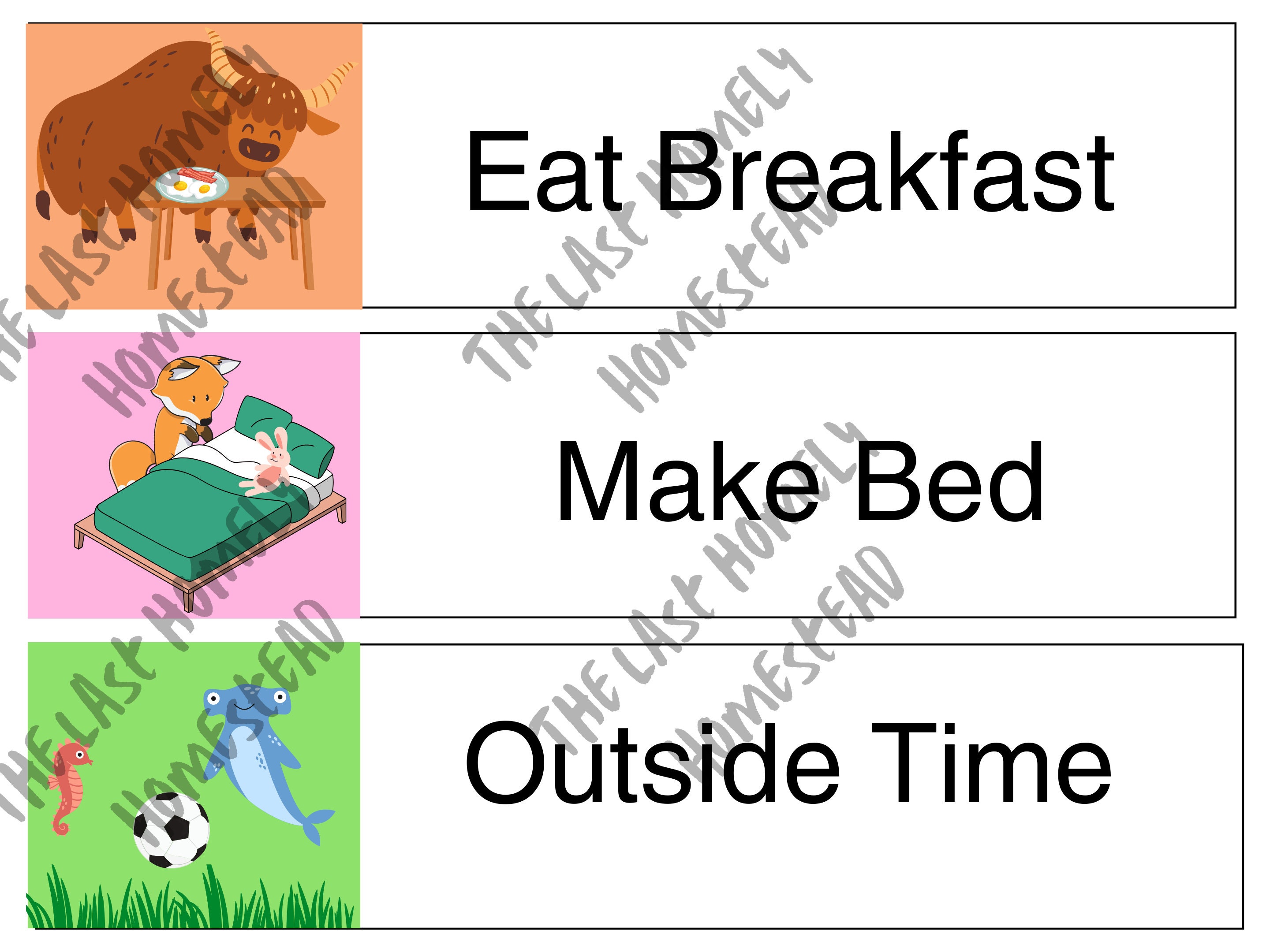 Toddler & Preschool Daily Routine Printable Cards: Calm Animals - Etsy