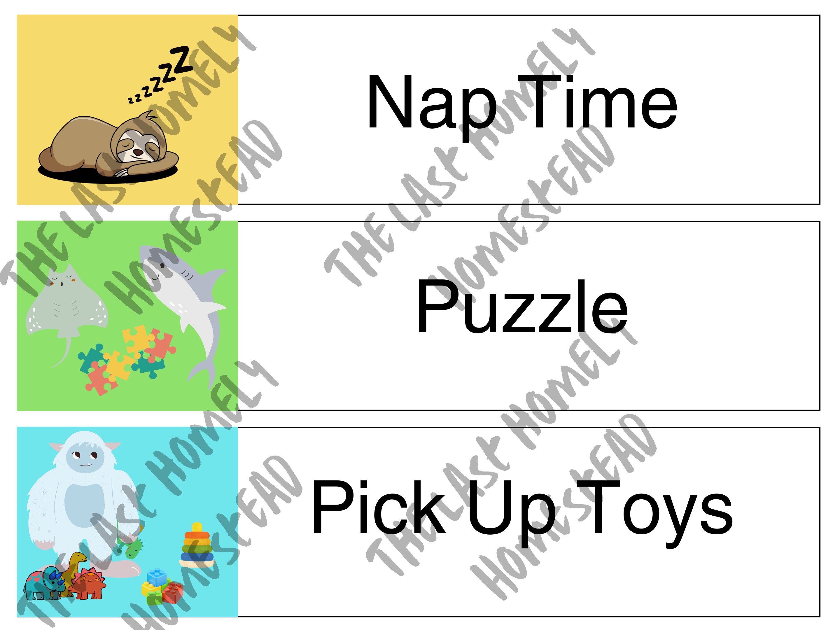 Toddler & Preschool Daily Routine Printable Cards: Calm Animals - Etsy