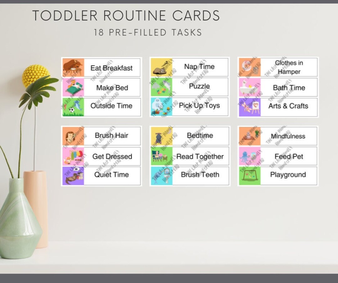 Toddler & Preschool Daily Routine Printable Cards: Calm Animals - Etsy