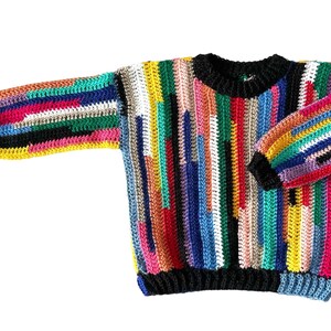 Colorful Knit Sweater - Etsy