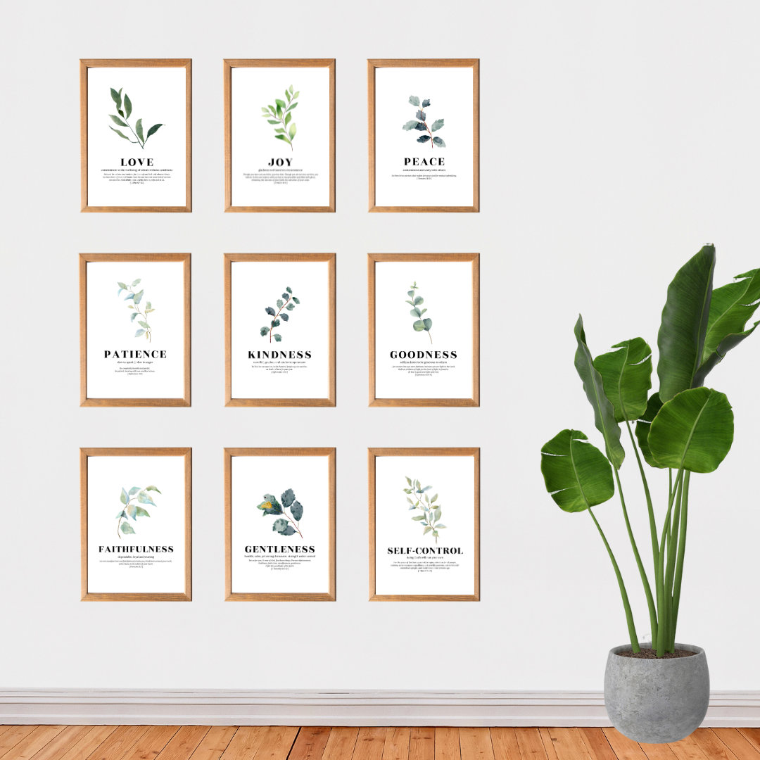 Fruit of the Spirit Set of 9 Wall Art Posters | Bible Verse | Digital ...