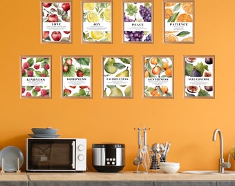 Fruit of the Spirit Set of 9 Wall Art Posters | Bible Verse | Digital ...