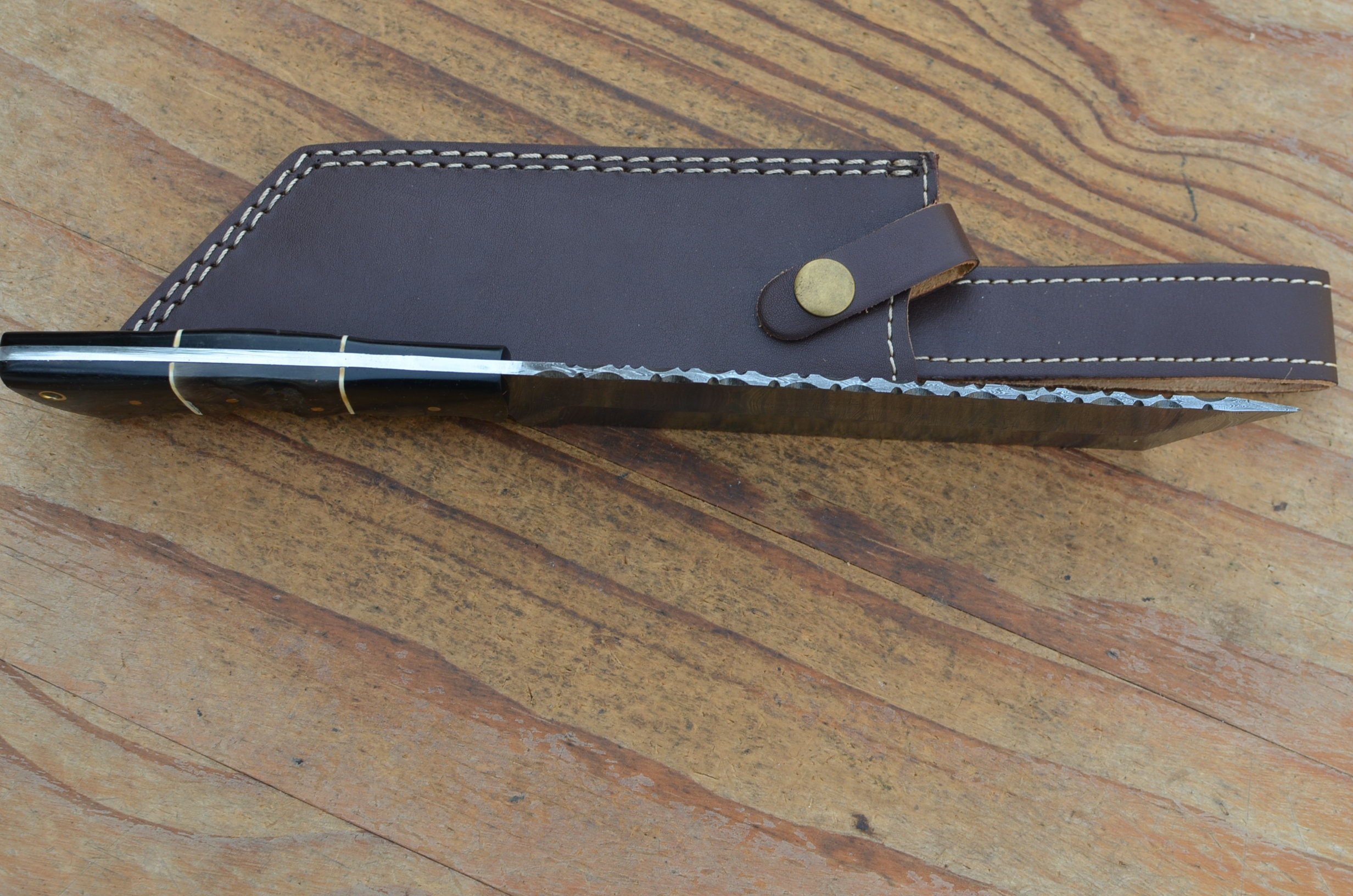 Damascus Handmade Vintage Kitchen/hunting Tanto Knife With Damascus ...