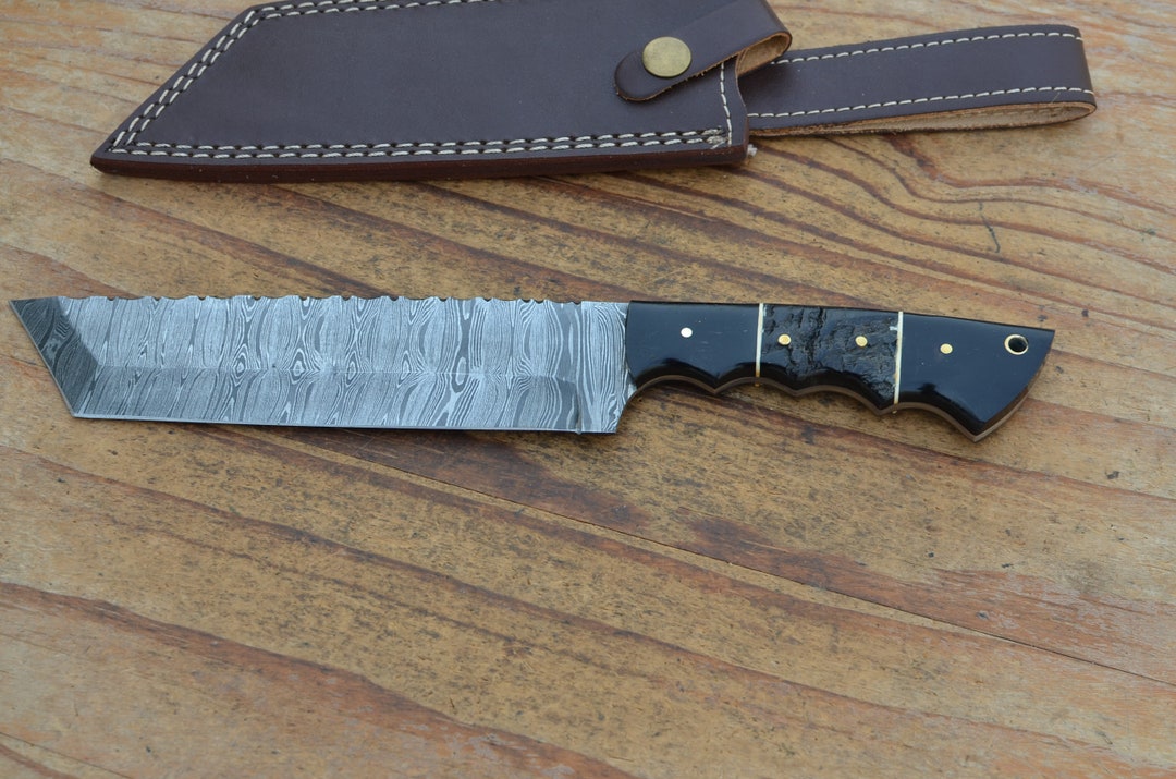 Damascus Handmade Vintage Kitchen/hunting Tanto Knife With Damascus ...