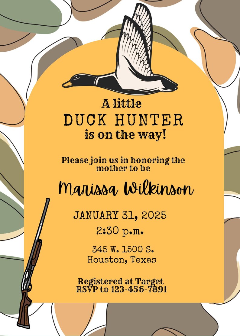 Duck Hunting Baby Shower Invitation - Etsy