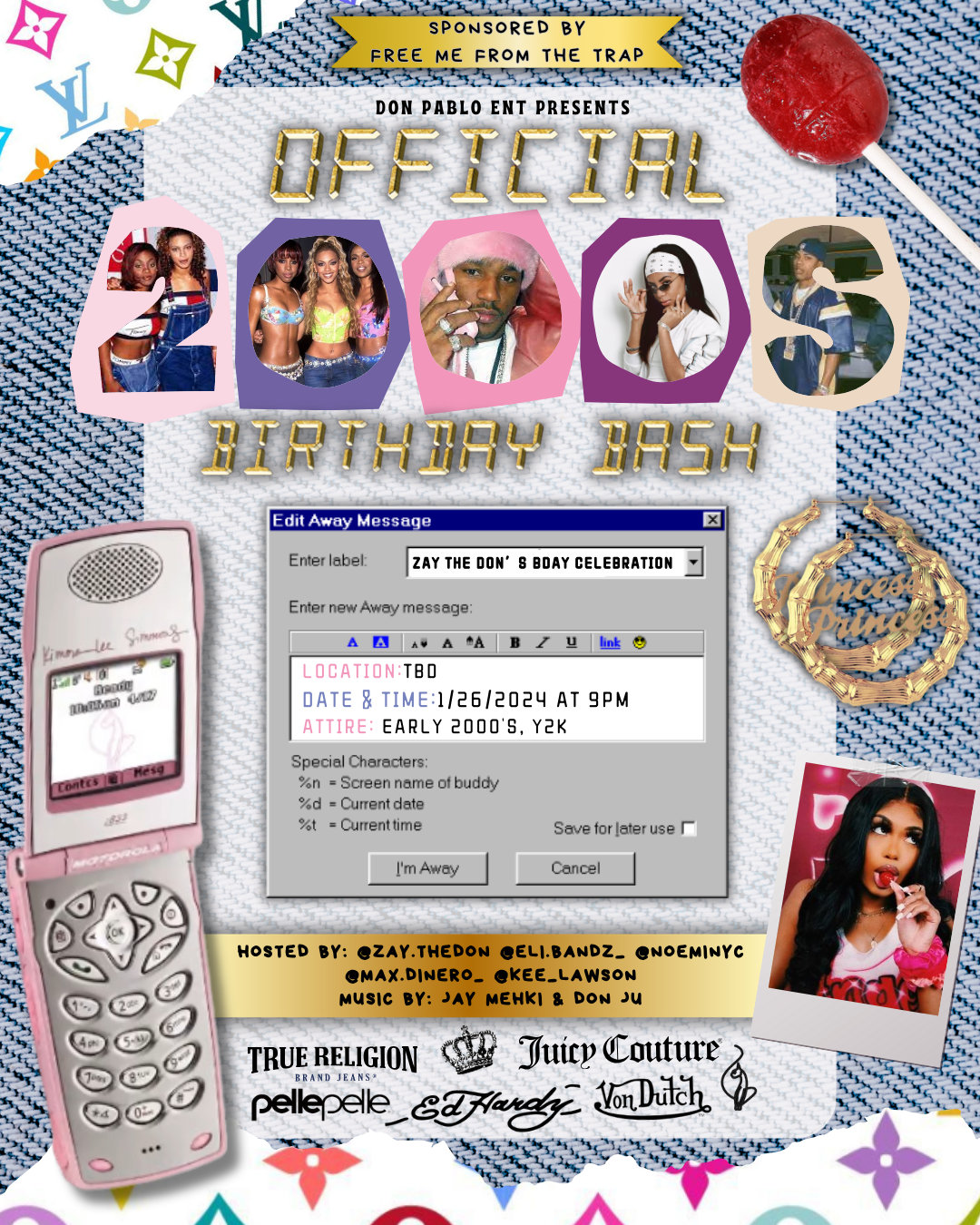 Y2K Birthday Party Invitation: Early 2000s Theme (editable Canva ...