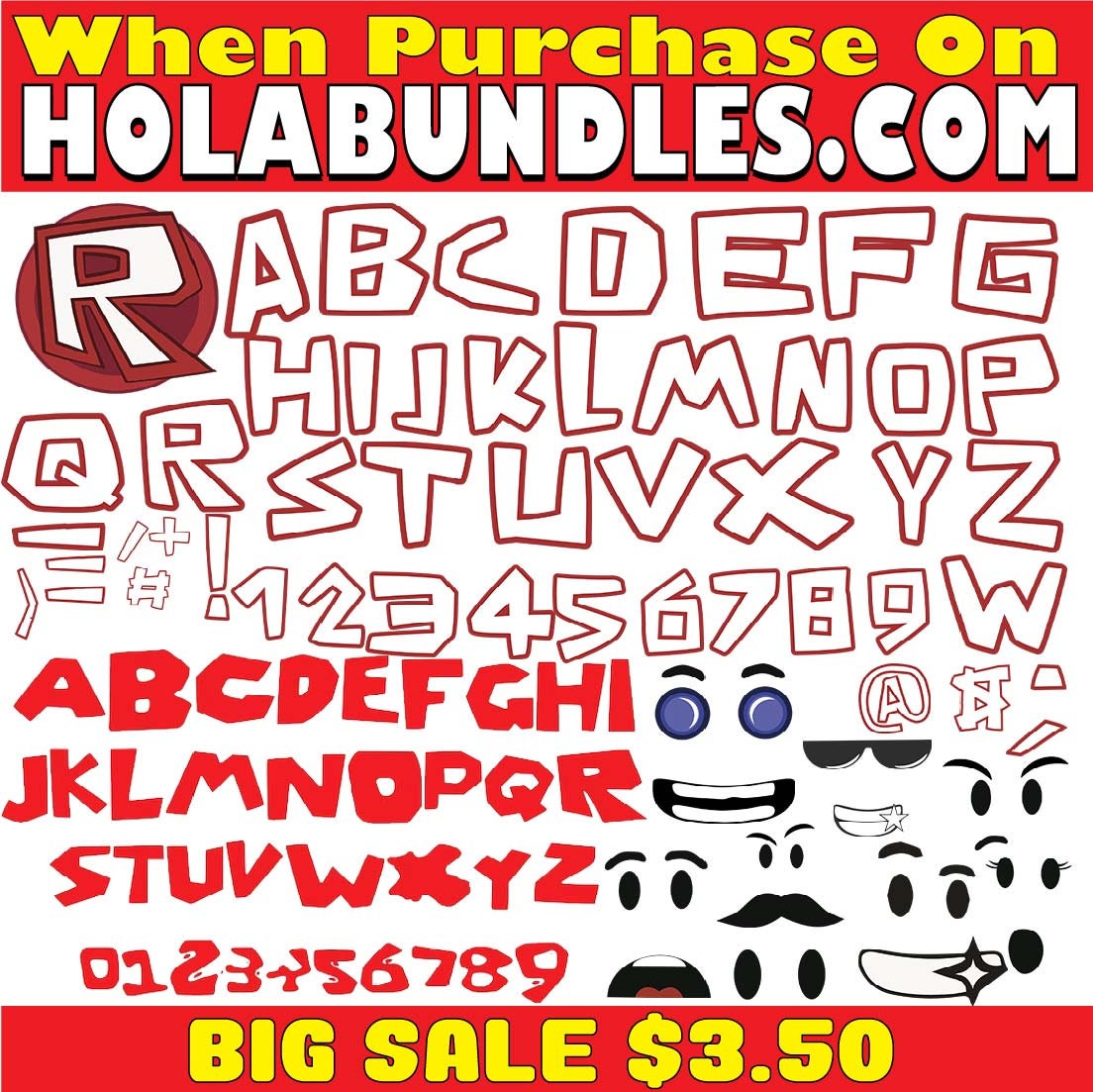 Roblox SVG Roblox Alphabet PNG Roblox TTF Digital Download Layered ...