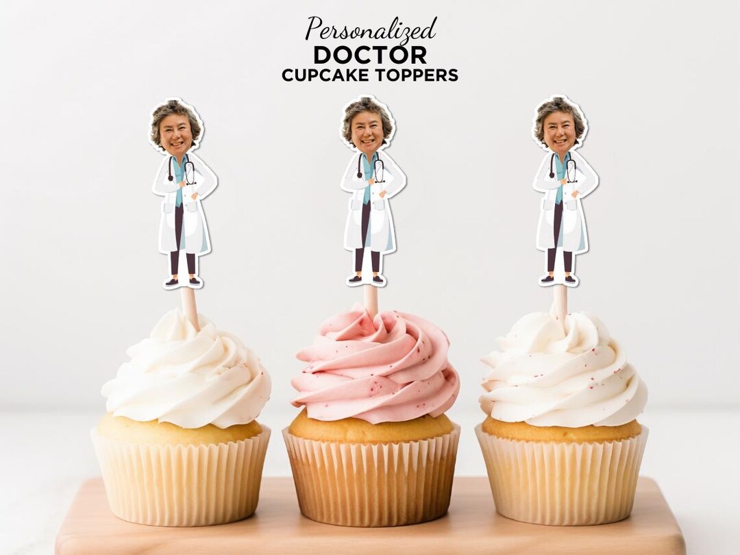 Doctor Personalized Face Cupcake Toppers, Custom Face Cupcake Toppers ...
