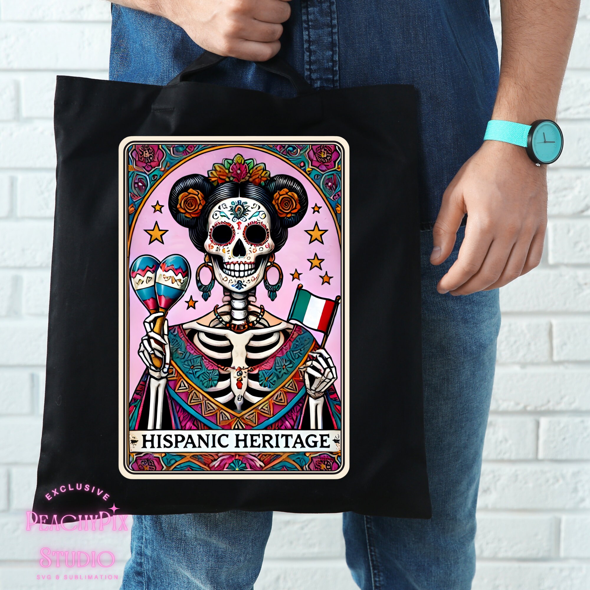 Celebrate Hispanic Heritage Digital Art Día De Los Muertos Sugar Skull ...